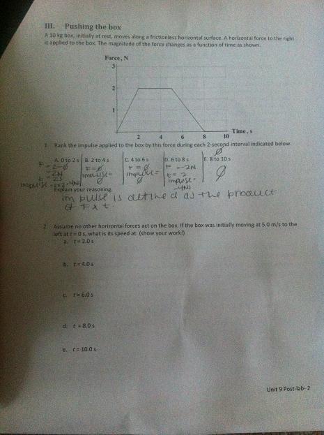 Solved A.10 kg box, initially at rest, moves along a | Chegg.com