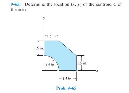 Solved 9-65 Determine the location () of the centroid C of | Chegg.com