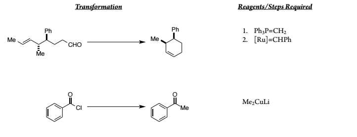 Solved Reagents/Steps Required 1. Ph P CH2 2. [Ru]-CHPh Ph | Chegg.com