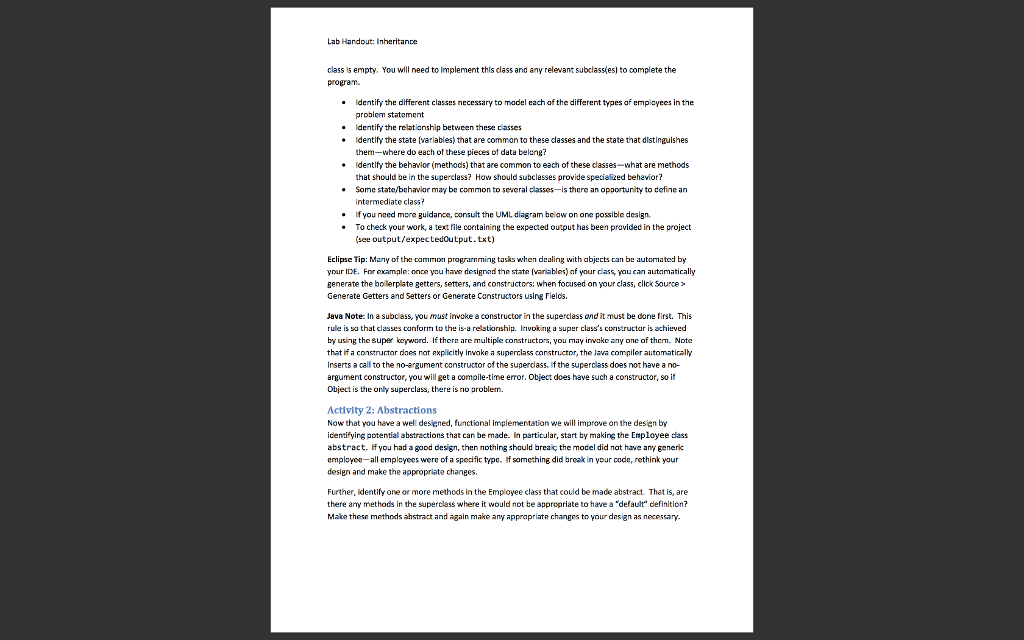 Solved Lab Handout: Inheritance CSCE 156- Lab: Inheritance | Chegg.com