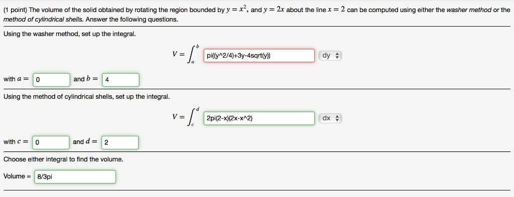 Solved I failed doing the washer method for this problem, | Chegg.com