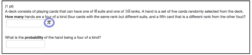 Solved A deck consists of playing cards that can have one of | Chegg.com