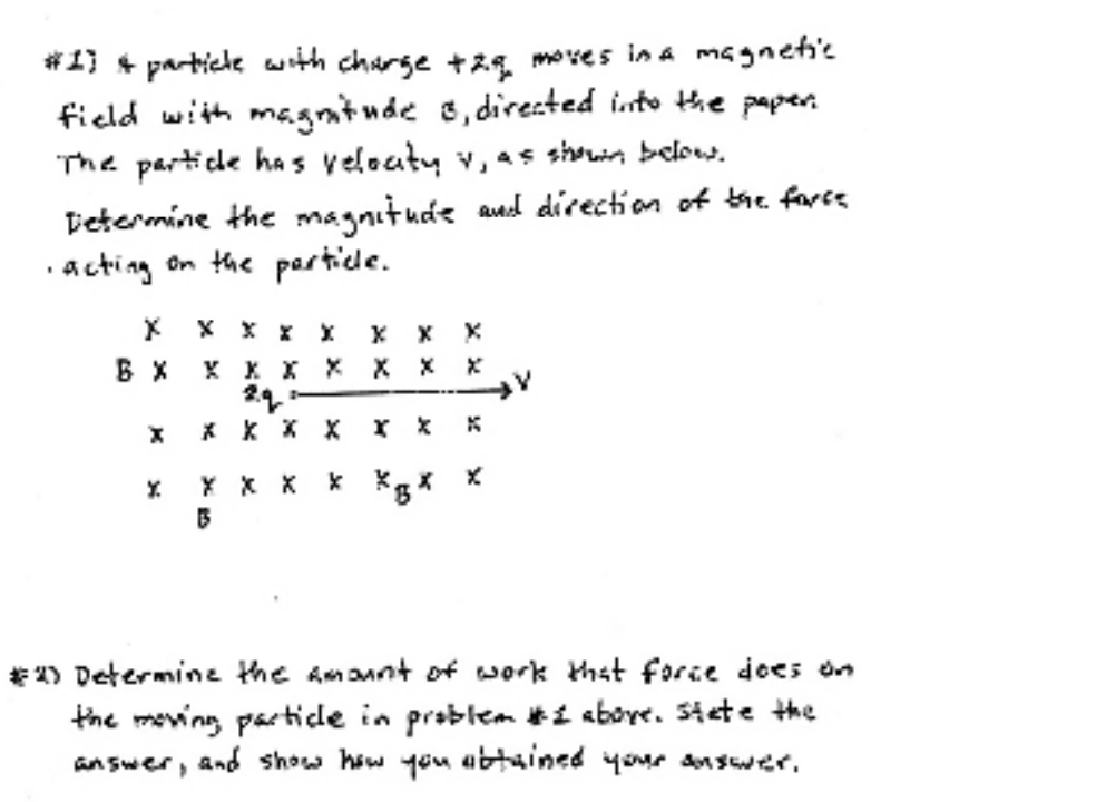 Solved A particle with charge +2q moves is a magnetic field | Chegg.com