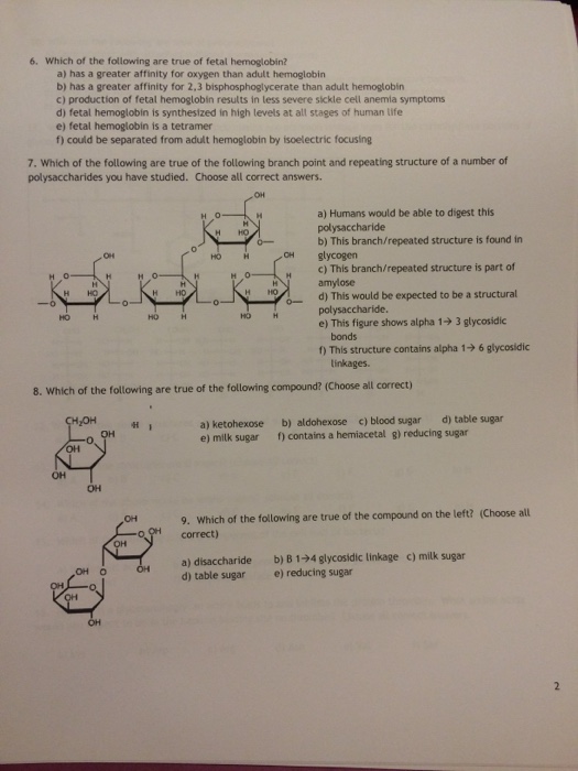Solved Which of the following are true of fetal hemoglobin? | Chegg.com
