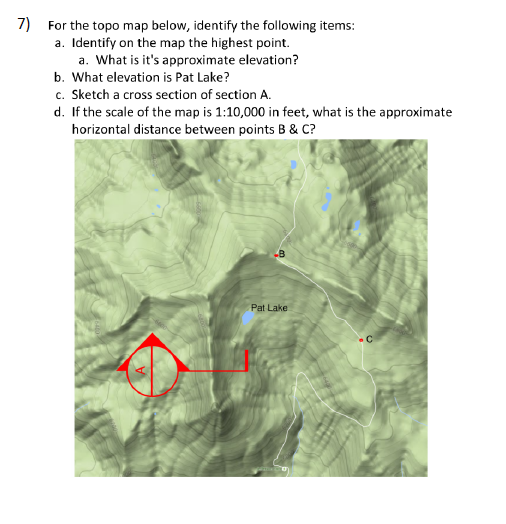 For the topo map below, identify the following items: | Chegg.com