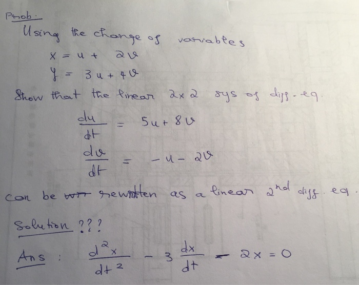 Solved Using the changes of variables x = u + 2v y = 3u + | Chegg.com