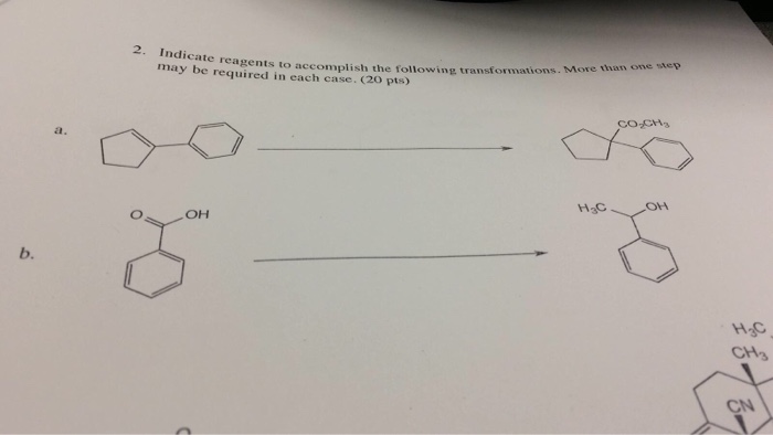 Solved Indicate reagent to accomplish the following | Chegg.com