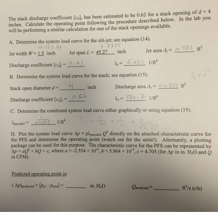 Solved The stack discharge coefficient [c_d]_s has been | Chegg.com