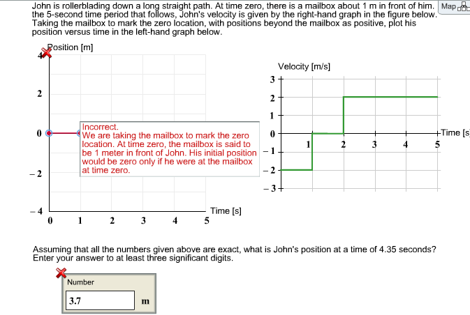 Solved John is rollerblading down a long straight path. At | Chegg.com