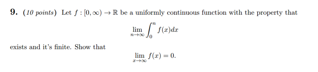 Solved Let f: (0, infinity) rightarrow R be a uniformly | Chegg.com
