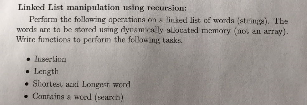 Solved Perform the following operations on a linked list of | Chegg.com