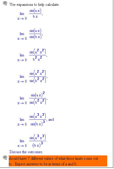 Solved Use expansions to help calculate:. Discuss the | Chegg.com