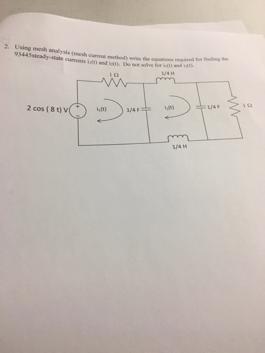 Solved Using mesh analysis (mesh current method) write the | Chegg.com