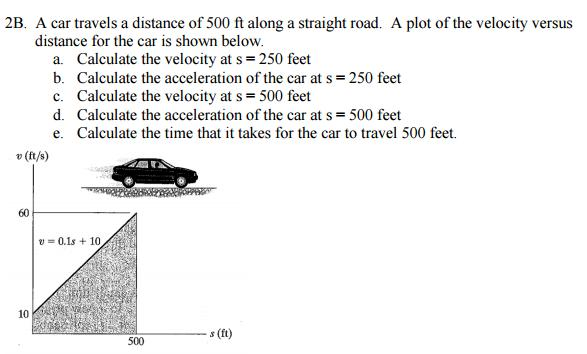Solved A car travels a distance of 500 ft along a straight | Chegg.com