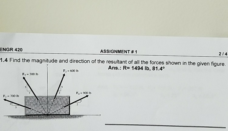 Solved Engr 420 Assignment 1 214 14 Find The Magnitude 