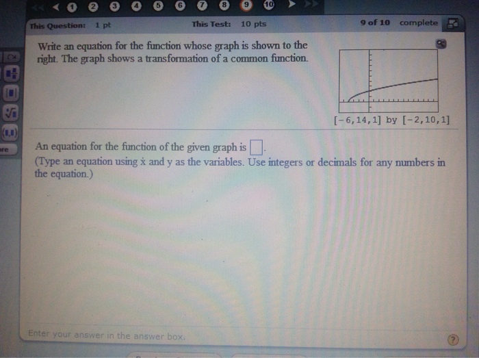 Solved Write an equation for the function whose graph is | Chegg.com