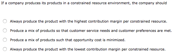 Solved If a company produces its products in a constrained | Chegg.com