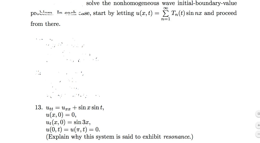 Solved solve the nonhomogeneous wave initial-boundary-value | Chegg.com