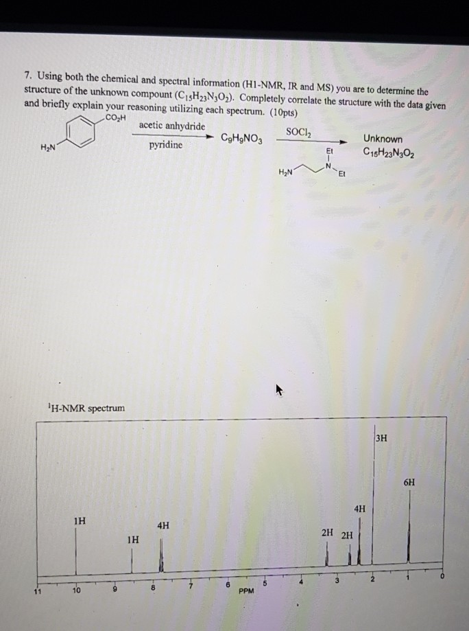 Solved 7. Using both the chemical and spectral information | Chegg.com