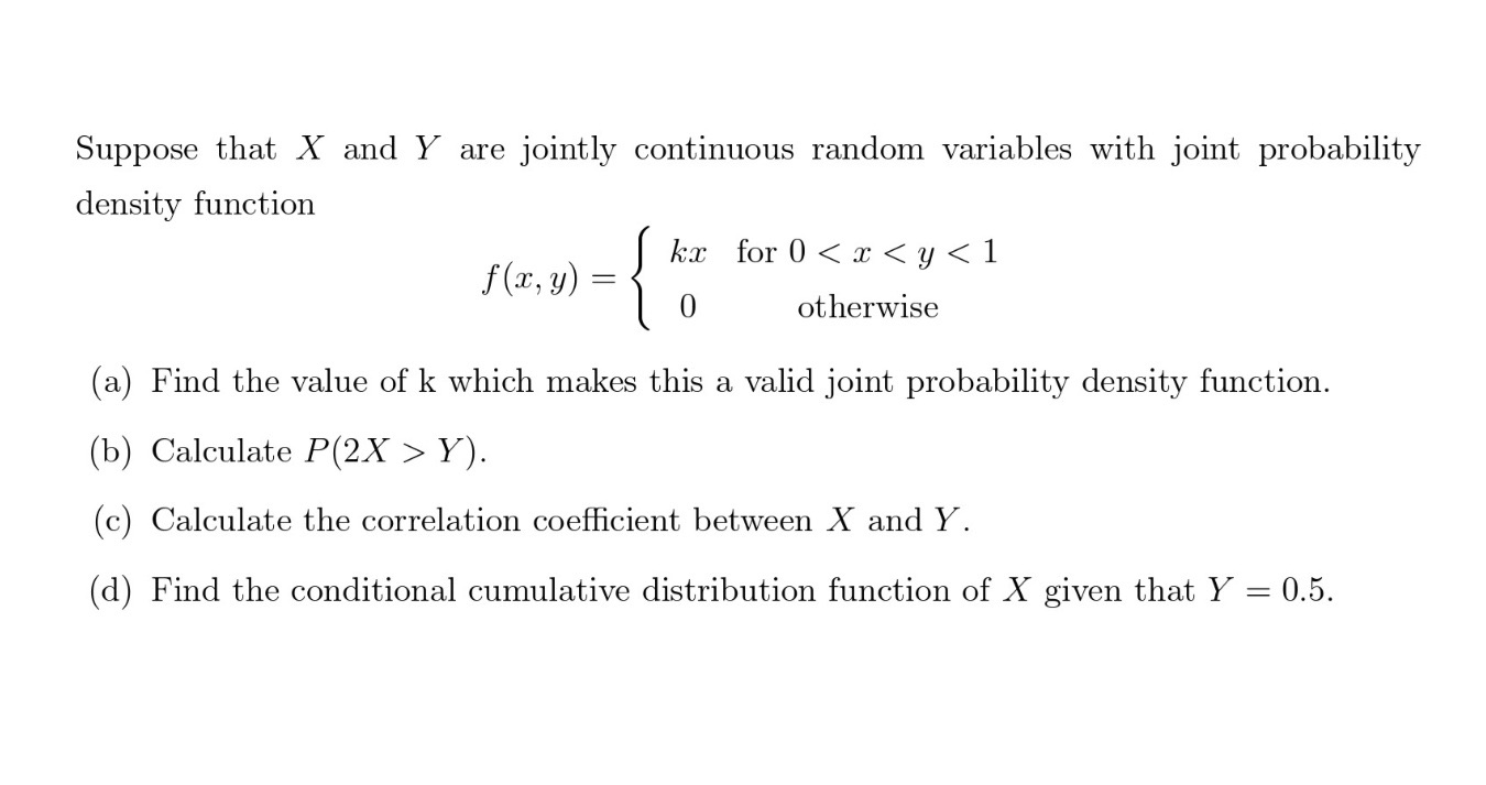 Solved Suppose that X and Y are jointly continuous random | Chegg.com