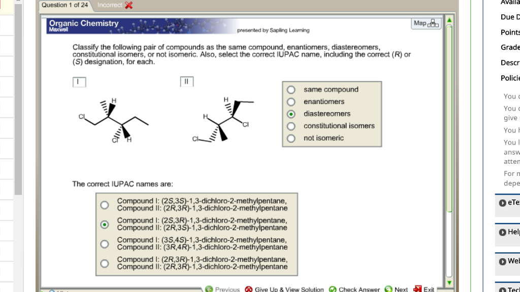 Solved: Classify The Following Pair Of Compounds As The Sa... | Chegg.com