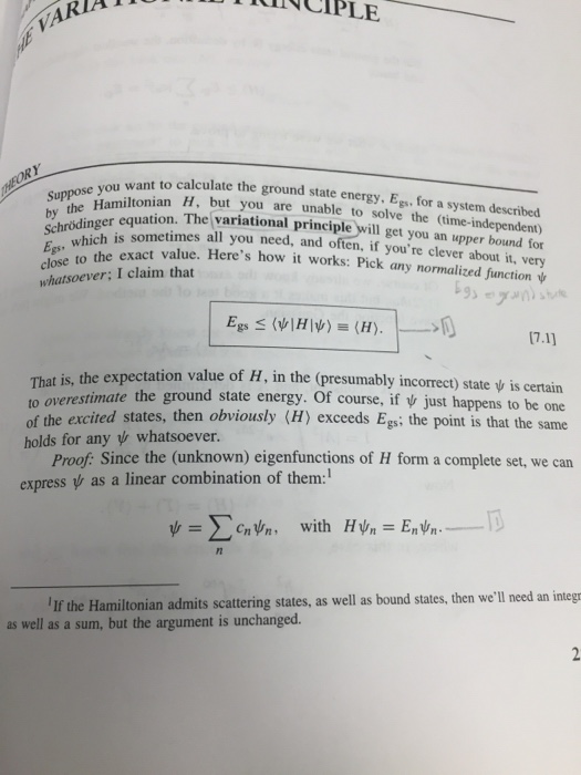Solved uNCIPLE RIA to calculate the ground state energy. Egs | Chegg.com