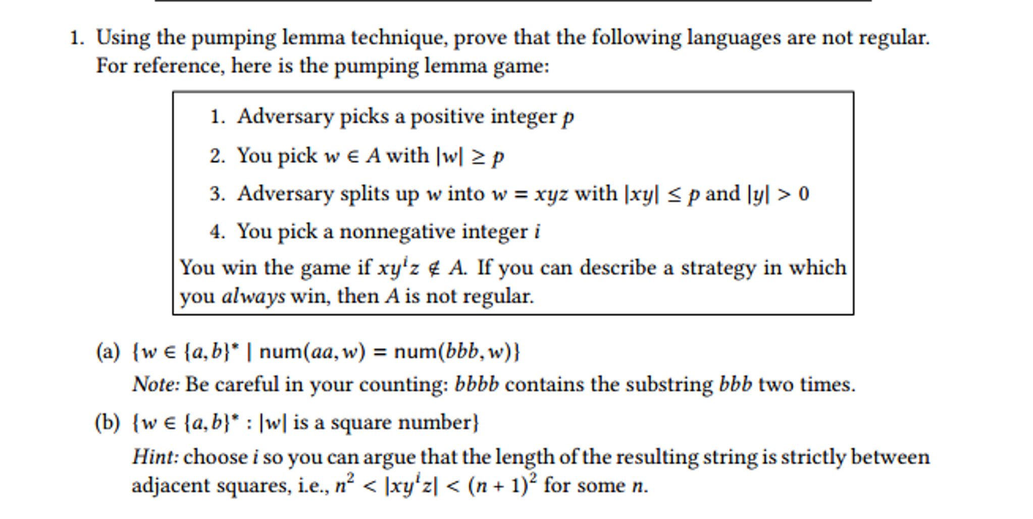Using the pumping lemma technique, prove the | Chegg.com