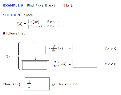 Solved EXAMPLE 6 Find f(x) if f(x)=ln(3x) SOLUTION Since | Chegg.com
