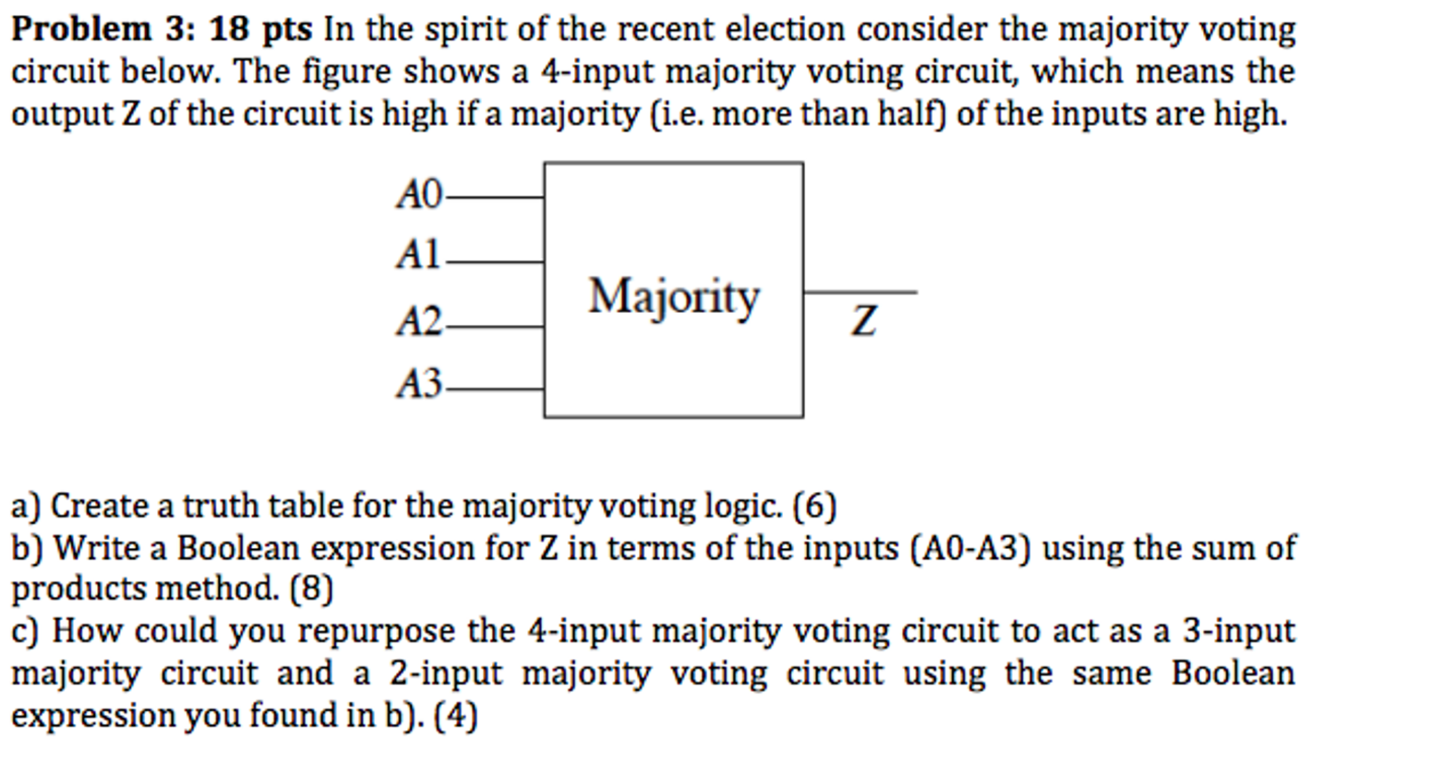 Solved In the spirit of the recent election consider the | Chegg.com