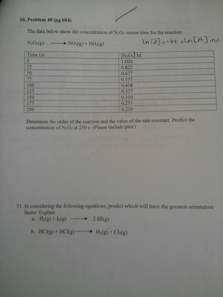 Solved 7. Problem 34 (pg 603) Consider the reaction: 2 H2O3 | Chegg.com