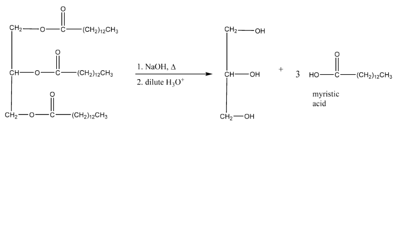 Solved Trimyristin (mp. 56 ?C) is an ester that can be | Chegg.com
