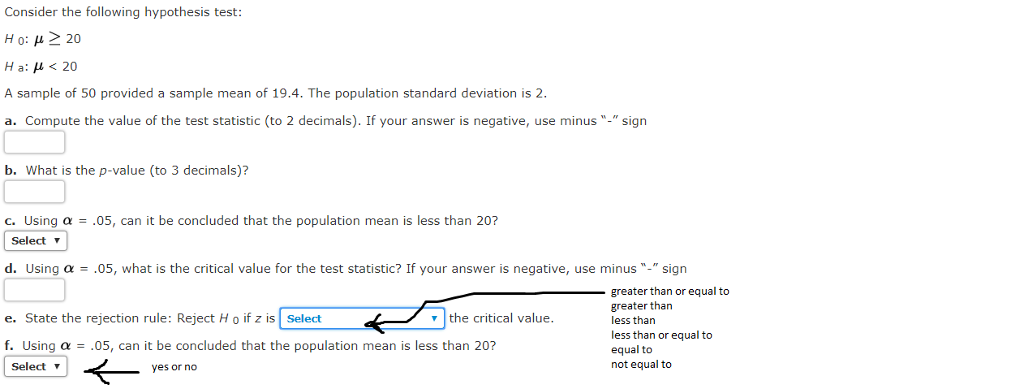 Solved Consider the following hypothesis test: Ho: ?>20 | Chegg.com Solved Consider the following hypothesis test: Ho: ?>20 | Chegg.com