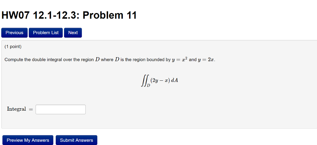 Solved HW07 12.1-12.3: Problem 11 Previous Problem List Next | Chegg.com