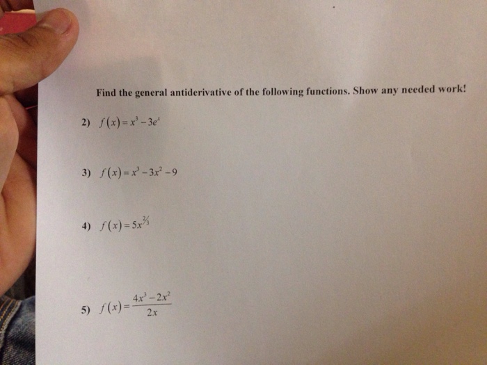 Solved Find the general antiderivative of the following | Chegg.com