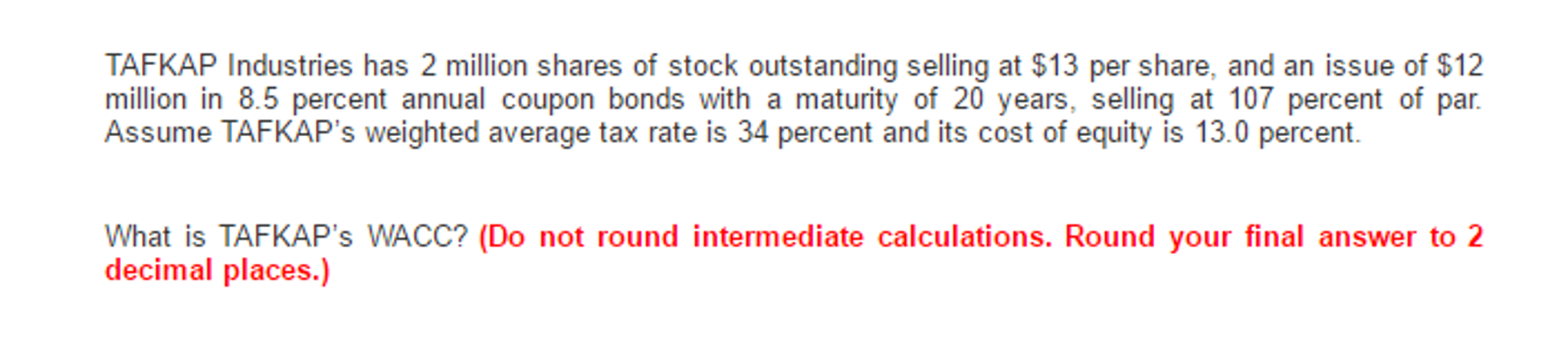 Solved TAFKAP Industries has 2 million shares of stock | Chegg.com