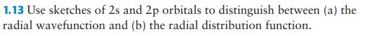 Solved 1.13 Use sketches of 2s and 2p orbitals to | Chegg.com