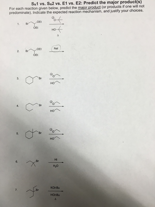 Solved For each reaction given below, predict the major | Chegg.com