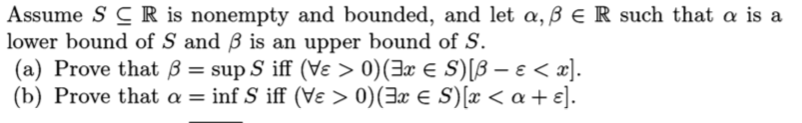 Solved Assume S C R s nonempty and bounded, and let ?, ? e R | Chegg.com