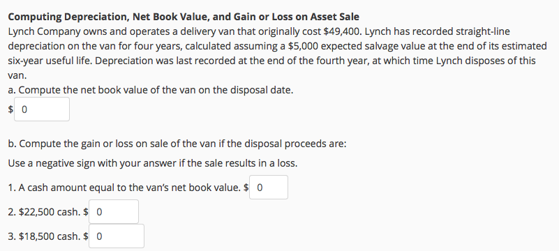 Solved Computing Depreciation, Net Book Value, and Gain or | Chegg.com