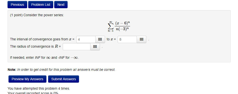 Solved Previous Problem ListNext (1 point) Consider the | Chegg.com