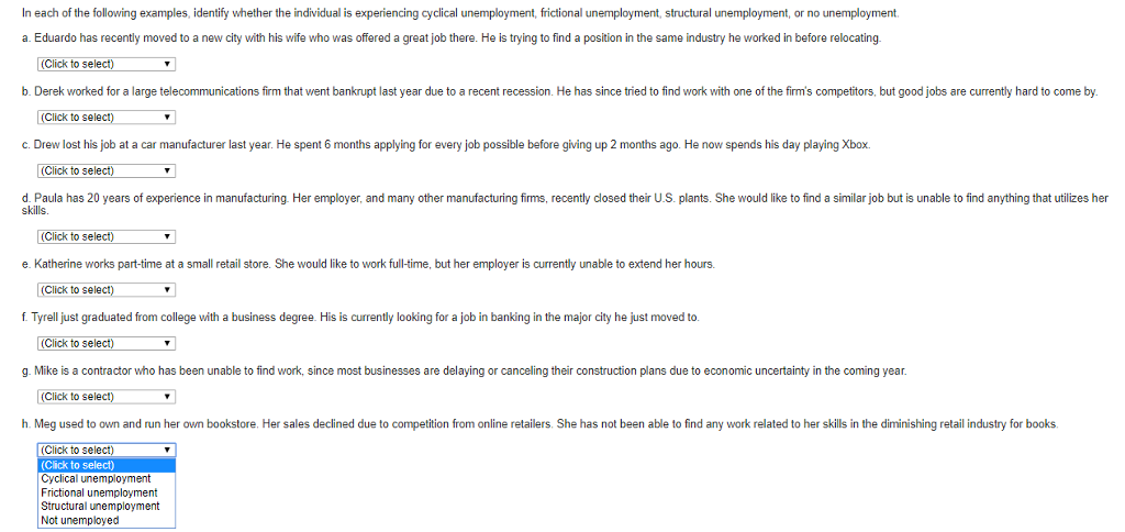 Solved In each of the following examples, identify whether | Chegg.com