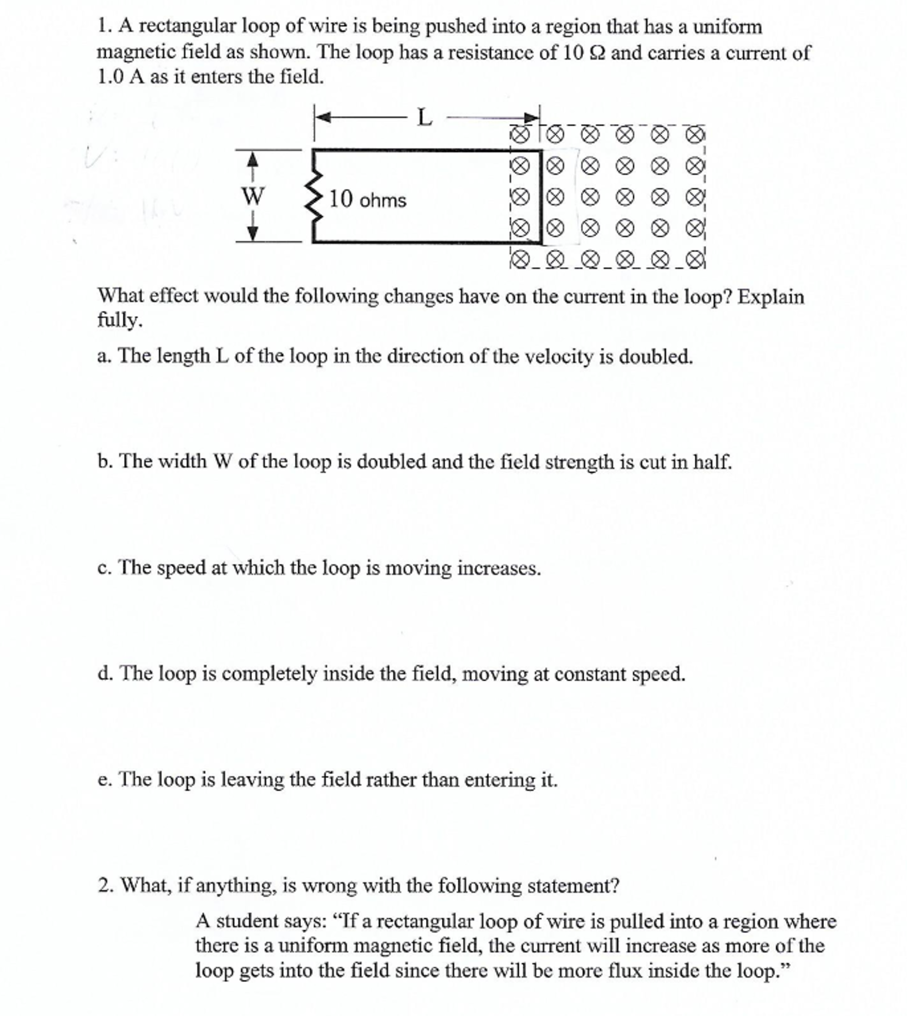 Solved A rectangular loop of wire is being pushed into a | Chegg.com