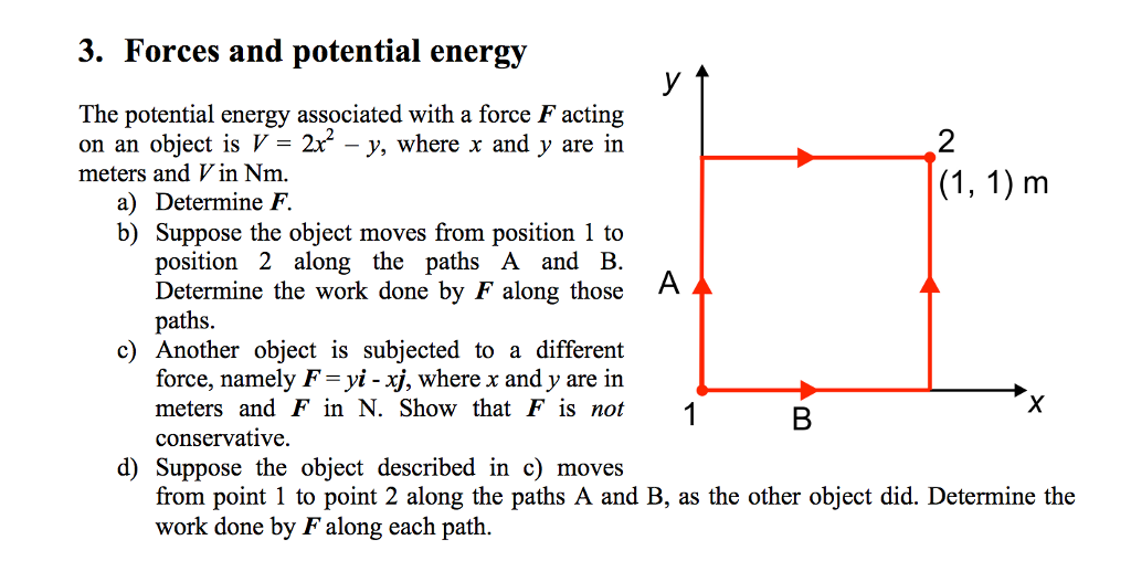 Solved Forces and potential energy The potential energy | Chegg.com