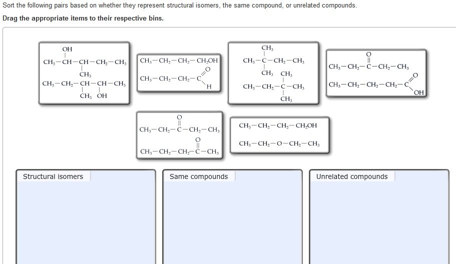 Solved Sort The Following Pairs Based On Whether They