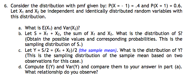 Solved Consider the distribution with pmf given by: P(X = | Chegg.com