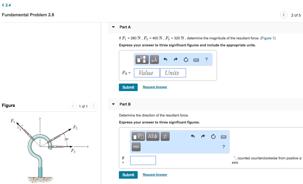 Solved く2.4 Fundamental Problem 2.8 2 of 5 PartA If F1 | Chegg.com Solved く2.4 Fundamental Problem 2.8 2 of 5 PartA If F1 | Chegg.com
