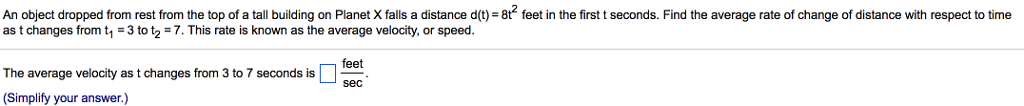 Solved An Object Dropped From Rest From The Top Of A Tall