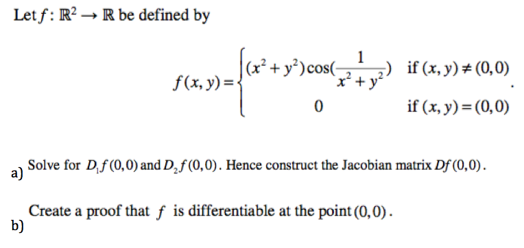 Solved Let f: R^2 rightarrow R be defined by f(x, y) = | Chegg.com
