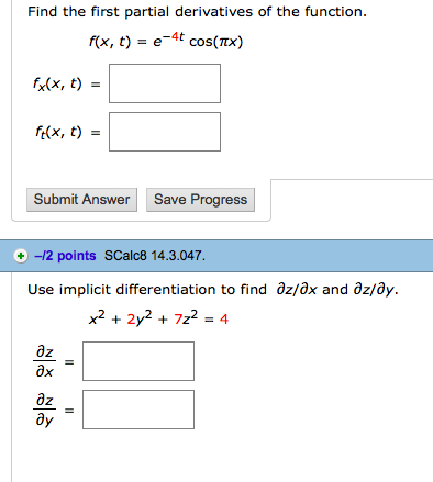 Solved Find the first partial derivatives of the function. | Chegg.com