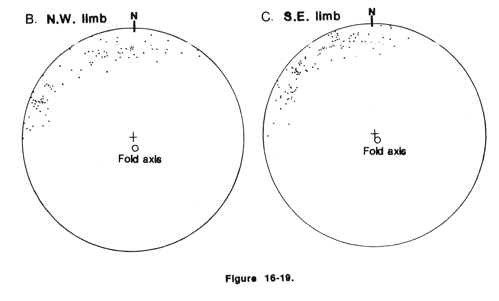 Solved B. N.W. limb N Fold axis C. s.E. limb Figure 16-19. | Chegg.com